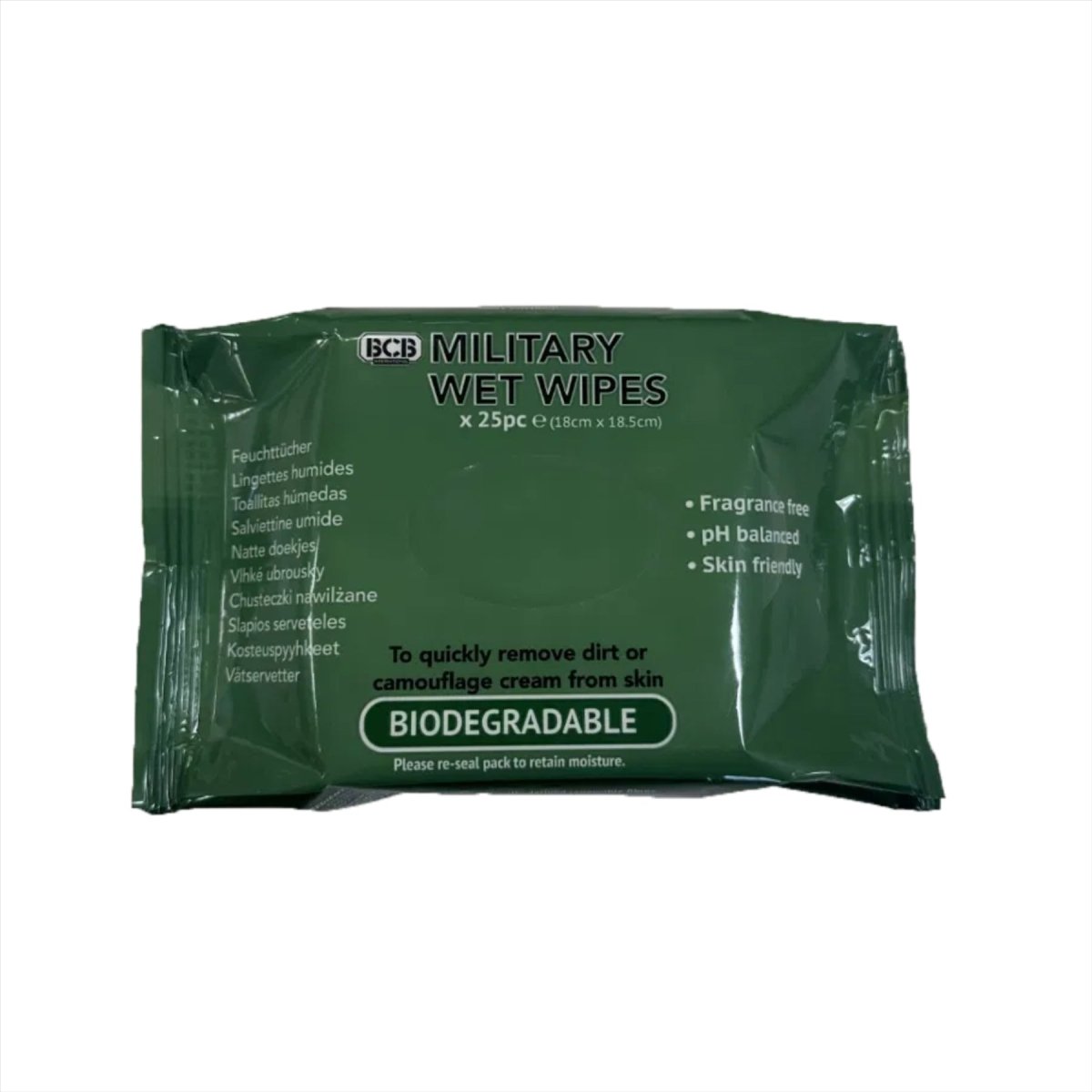 BCB Military Wet Wipes – 25 Pack, Biodegradable - GoMilitar