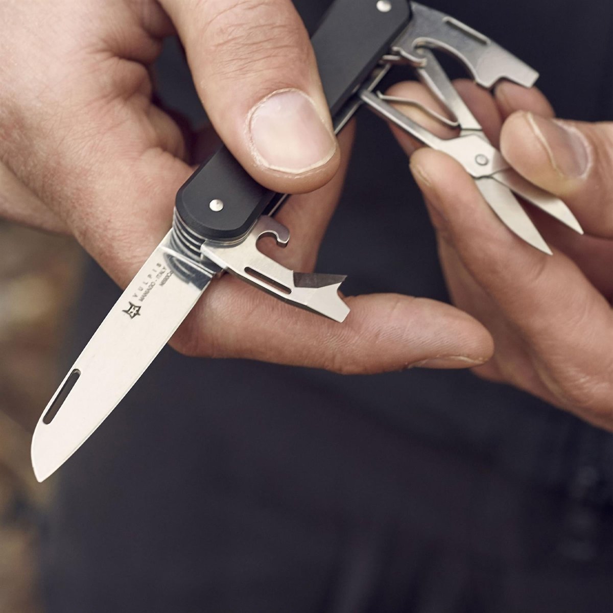 Fox Knives VULPIS 130 FX-VP130-F4 CF Multi Tool Pocket Knife - GoMilitar