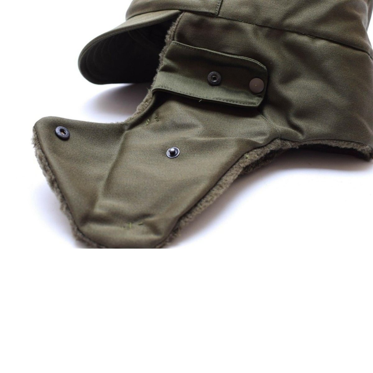Genuine Austrian Military Winter Cap with earflaps Olive Vintage ...