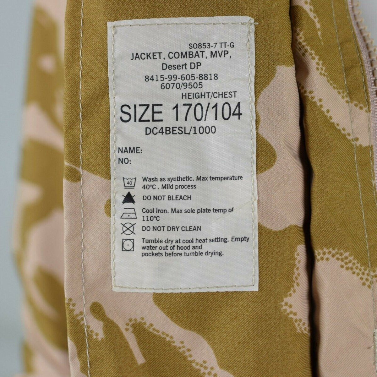 Desert field jacket Genuine British army combat jacket desert camo MVP ...
