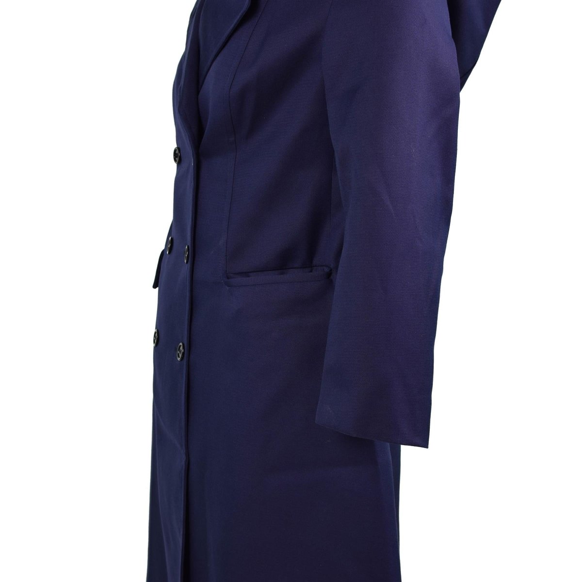 Authentic French Military Women Trench Coat Dark Blue NEW - GoMilitar