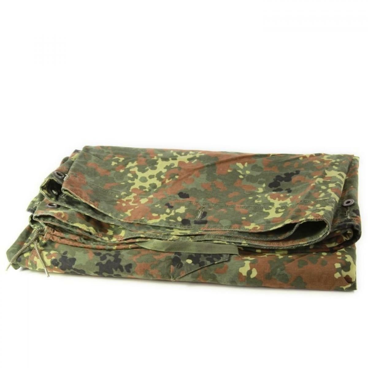 Waterproof German military tent with poles Flecktarn camouflage - GoMilitar