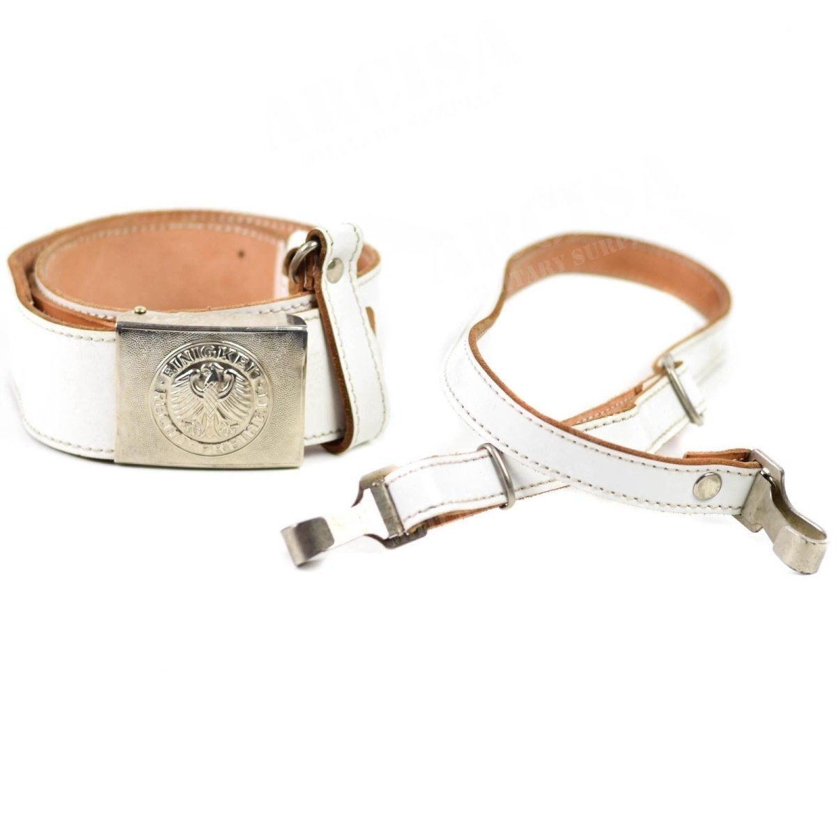 Police parade belt genuine German military leather white belt with ...