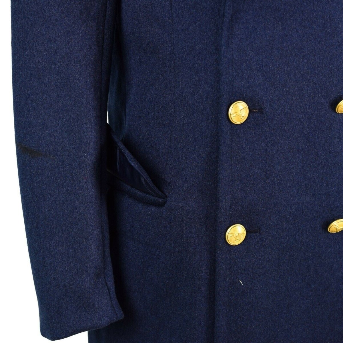 Authentic Italian military Wool Overcoat dark blue golden buttons ...