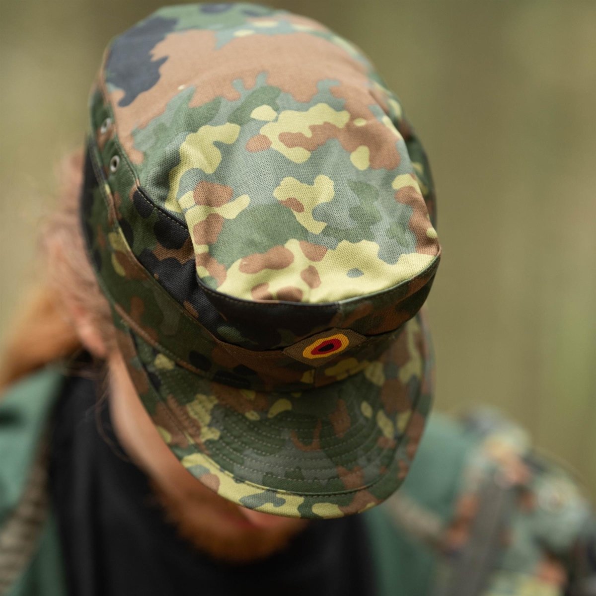 German field cap Genuine Original army Flecktarn BW woodland camo ...