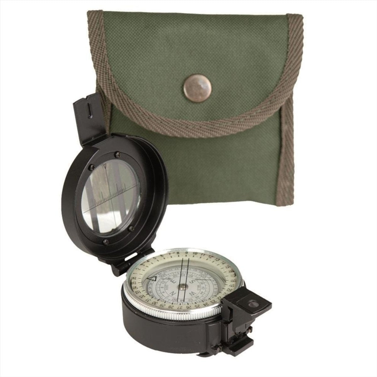 MIL-TEC Metal Lensatic Compass Aluminium Casing Shiny Face Navigation ...