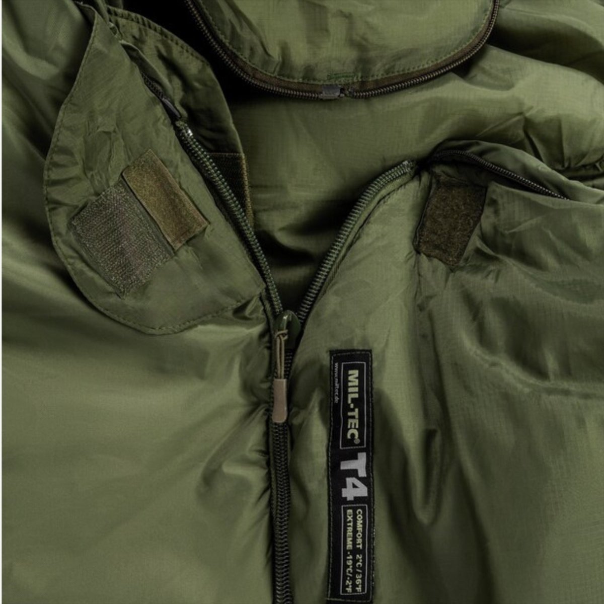 MIL-TEC TACTICAL 4 Sleeping Bag Teflon Coated Thermolite Insulation Ol ...