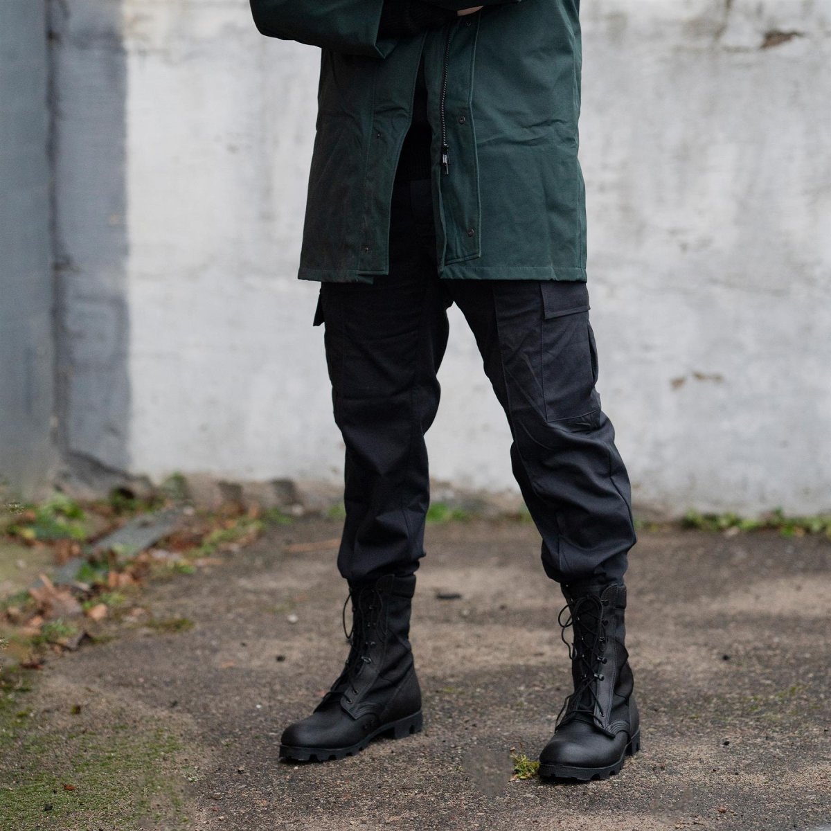 Black police combat trousers original British army cargo pants ...