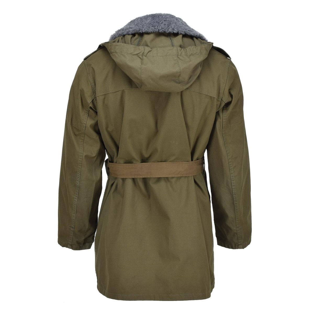 Vintage military parka Original Czech Military parka belted faux fur ...