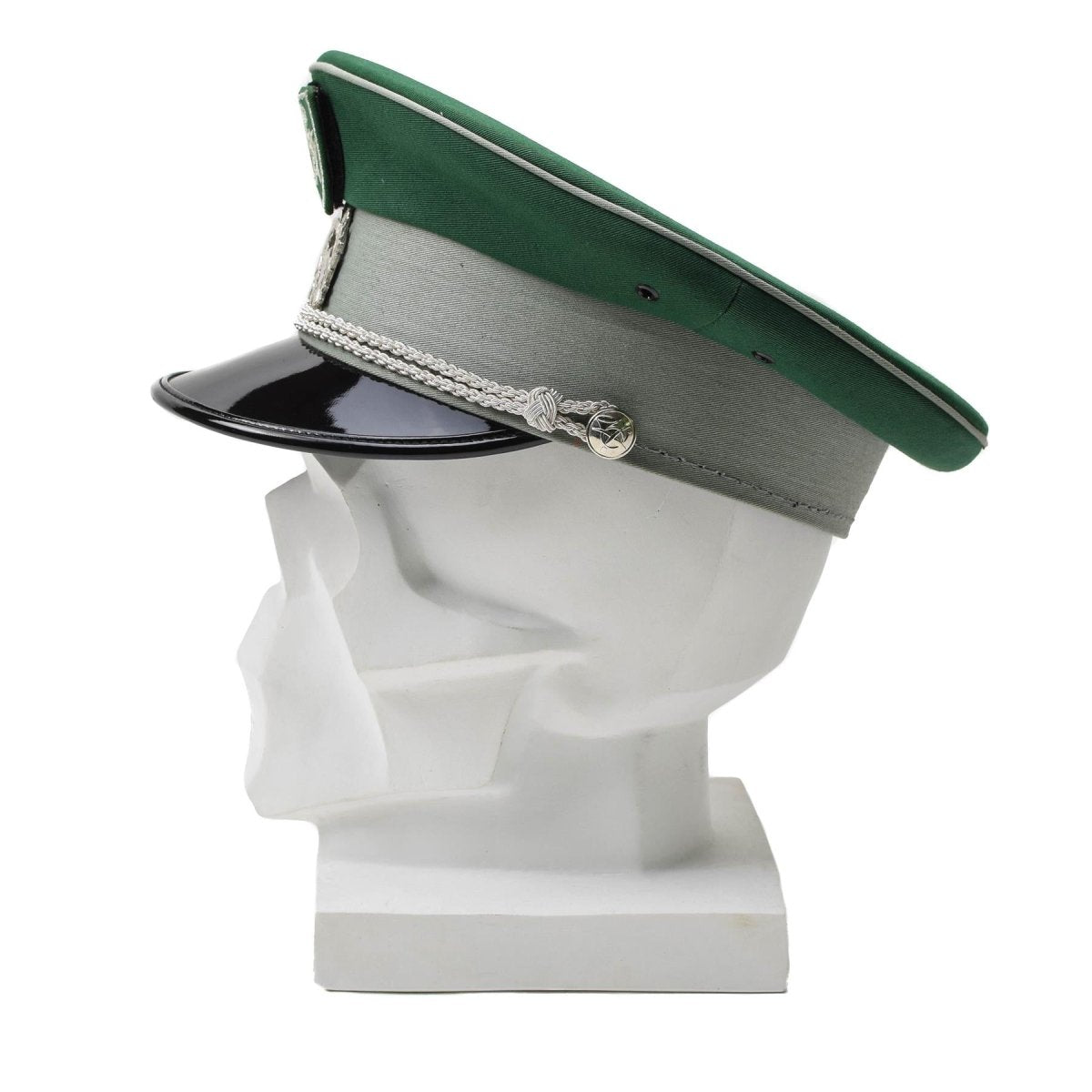 Green peak cap Original French army green visor peaked cap Ivory ...
