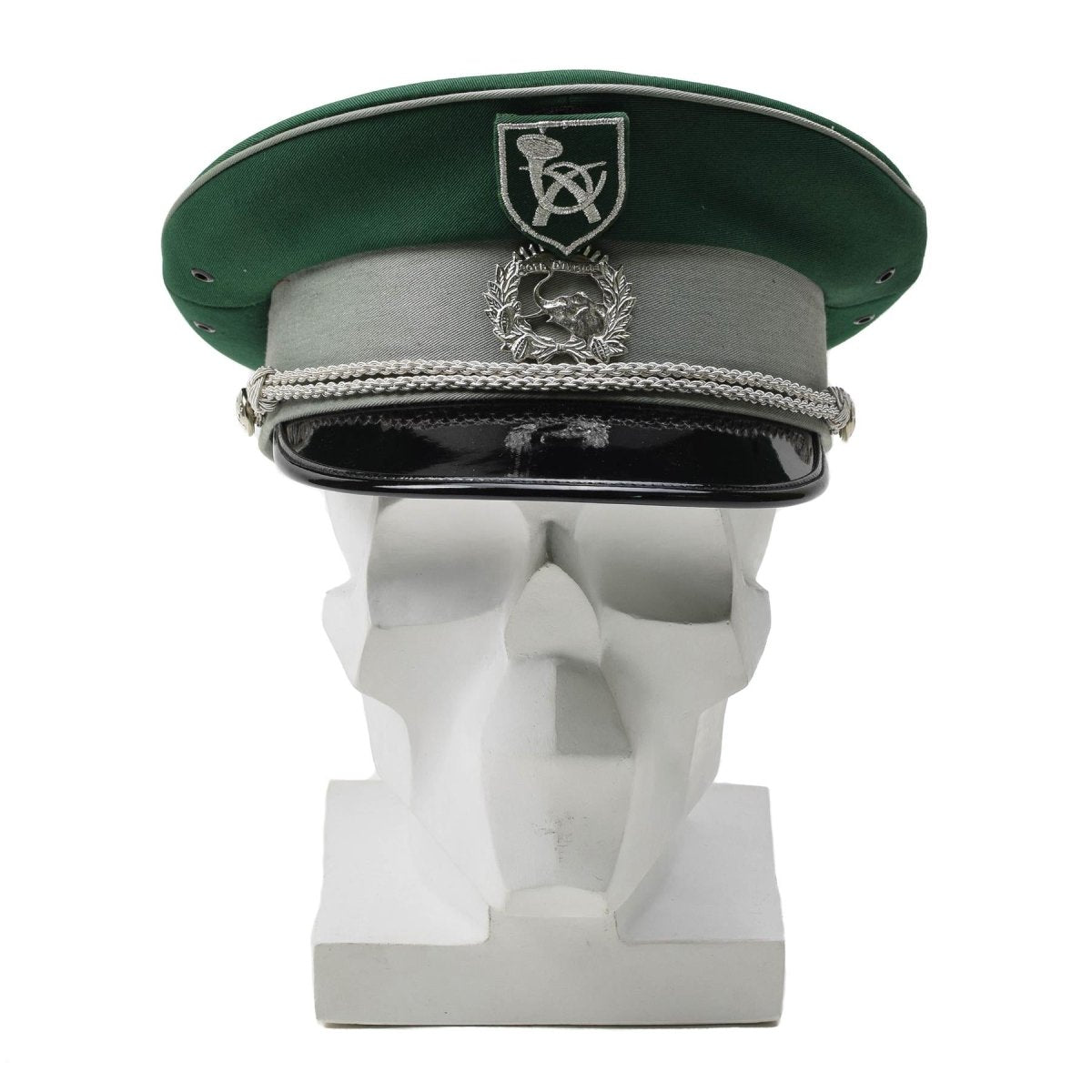 Green peak cap Original French army green visor peaked cap Ivory ...
