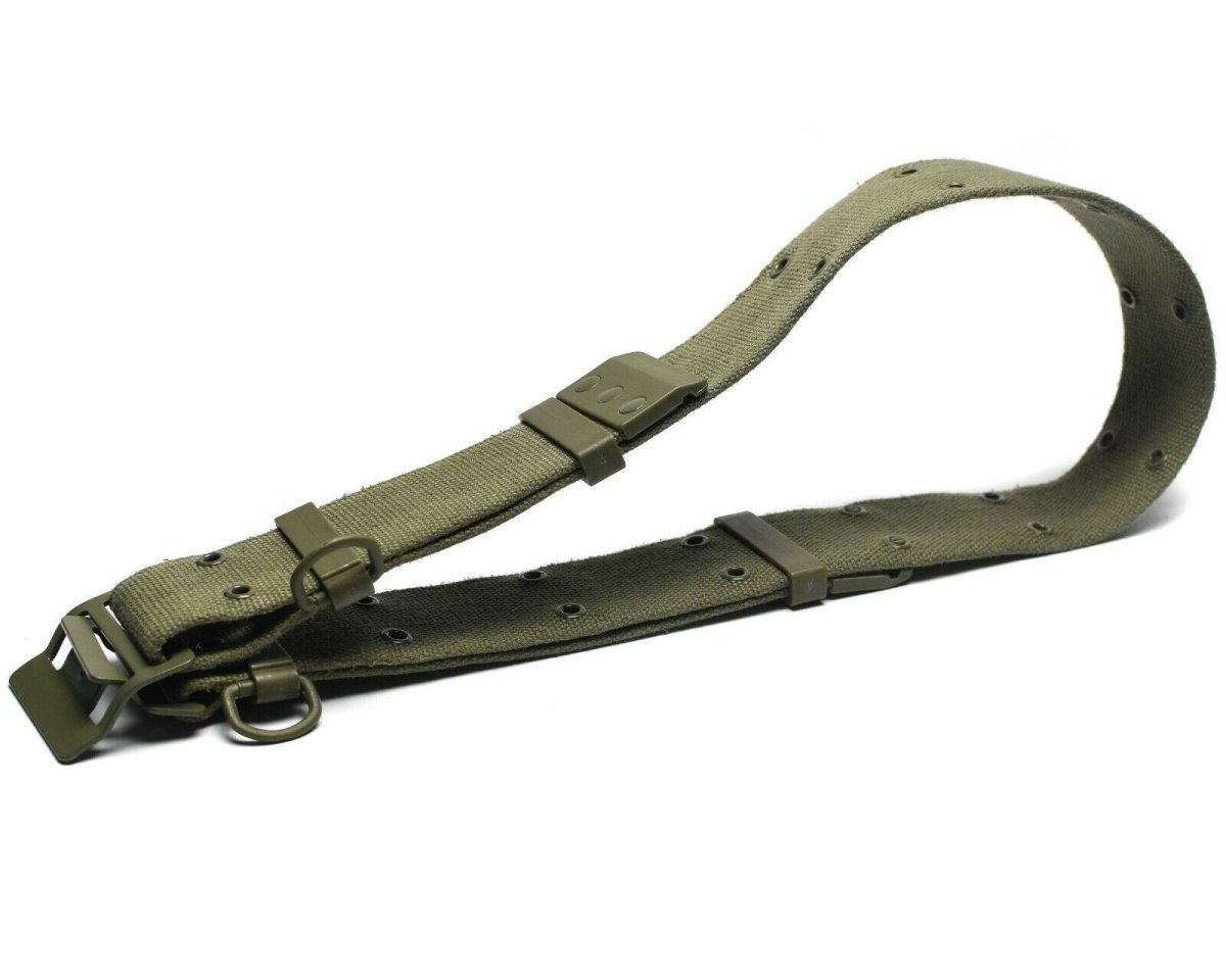 Military canvas belt Original French army webbing belt Famas Olive ...