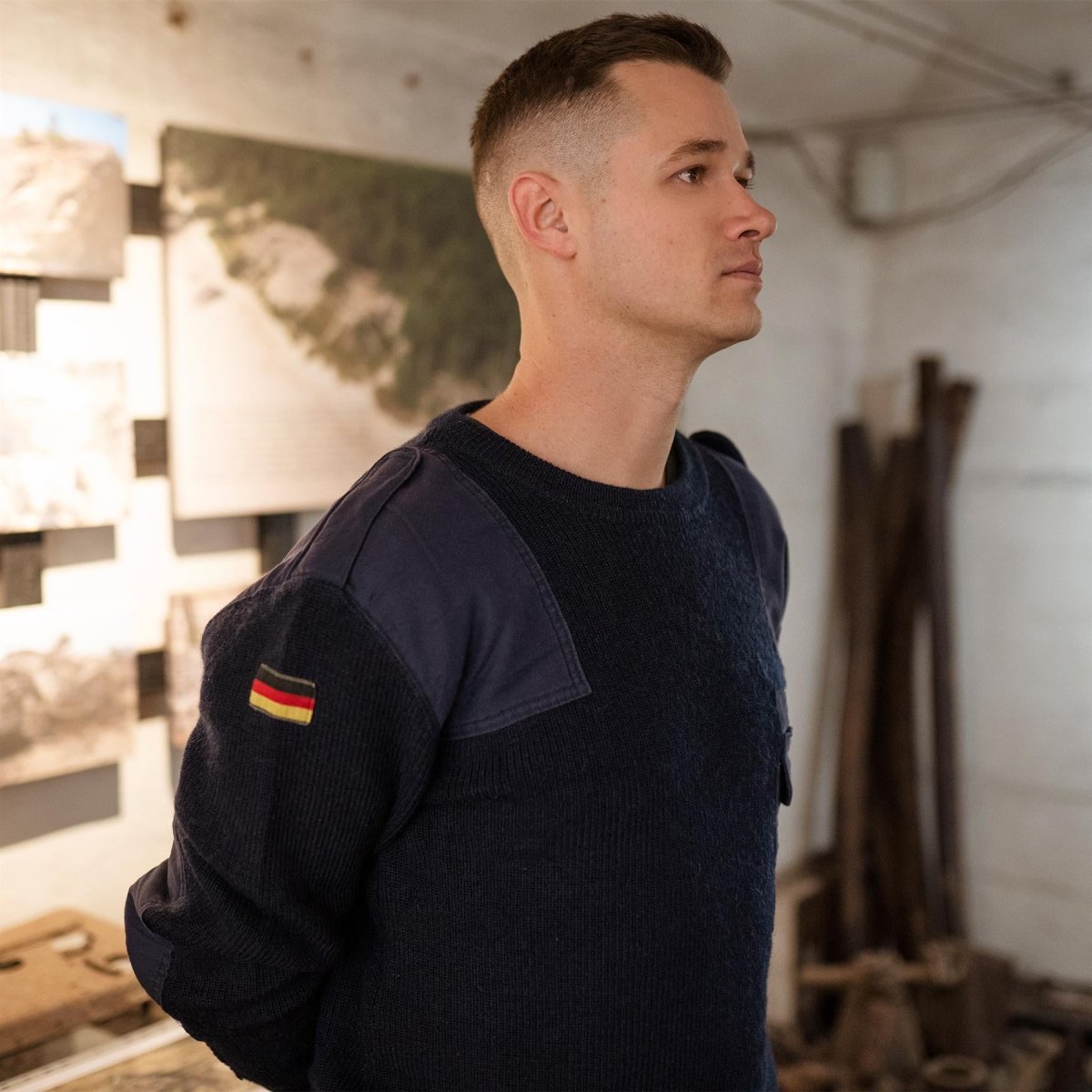 Blue german military sweater Original German army pullover - GoMilitar