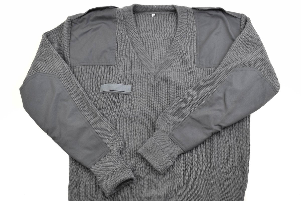 V neck wool sweater Original Italian army commando pullover Jumper grey ...