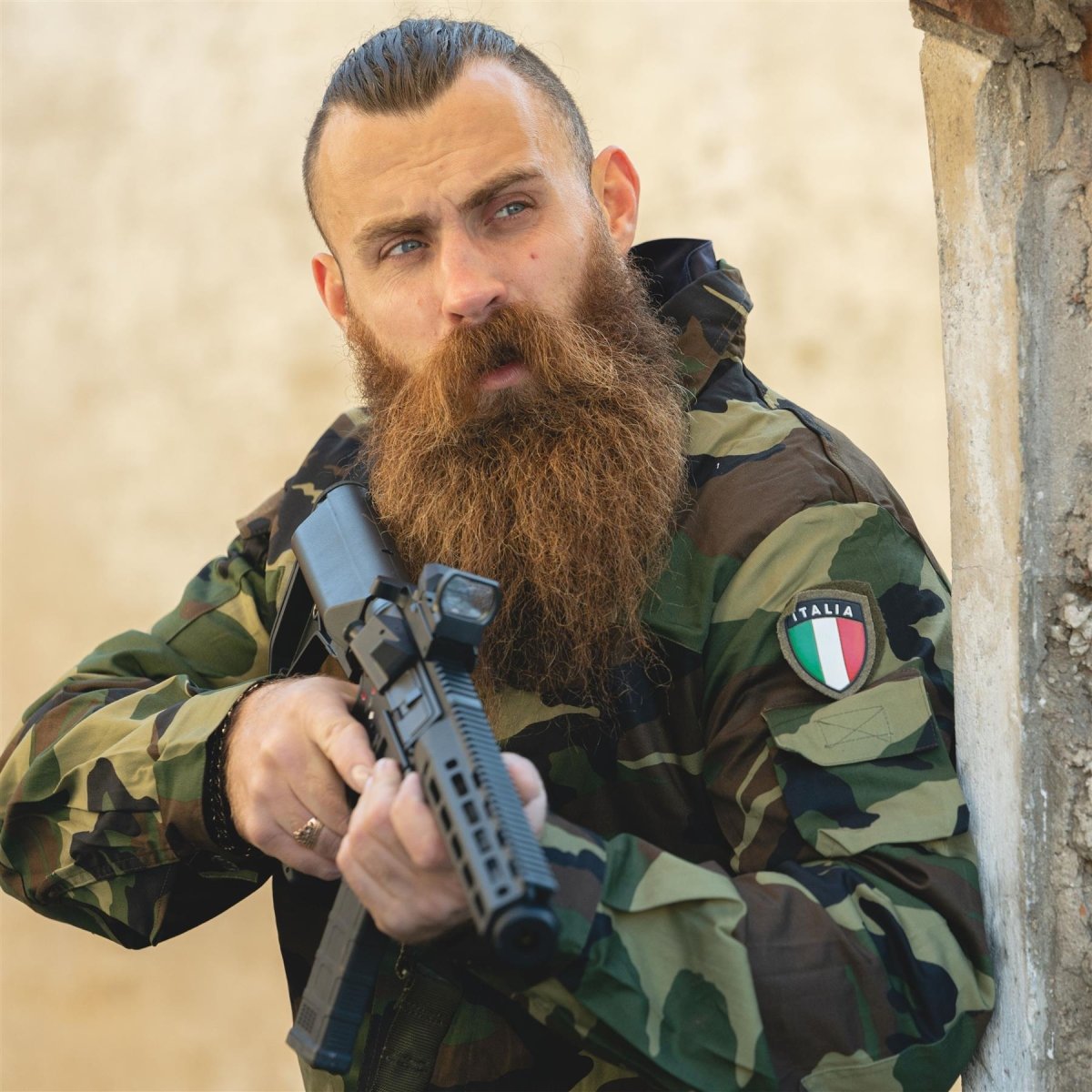 Italian combat jacket Original Italy military lightweight woodland camo ...