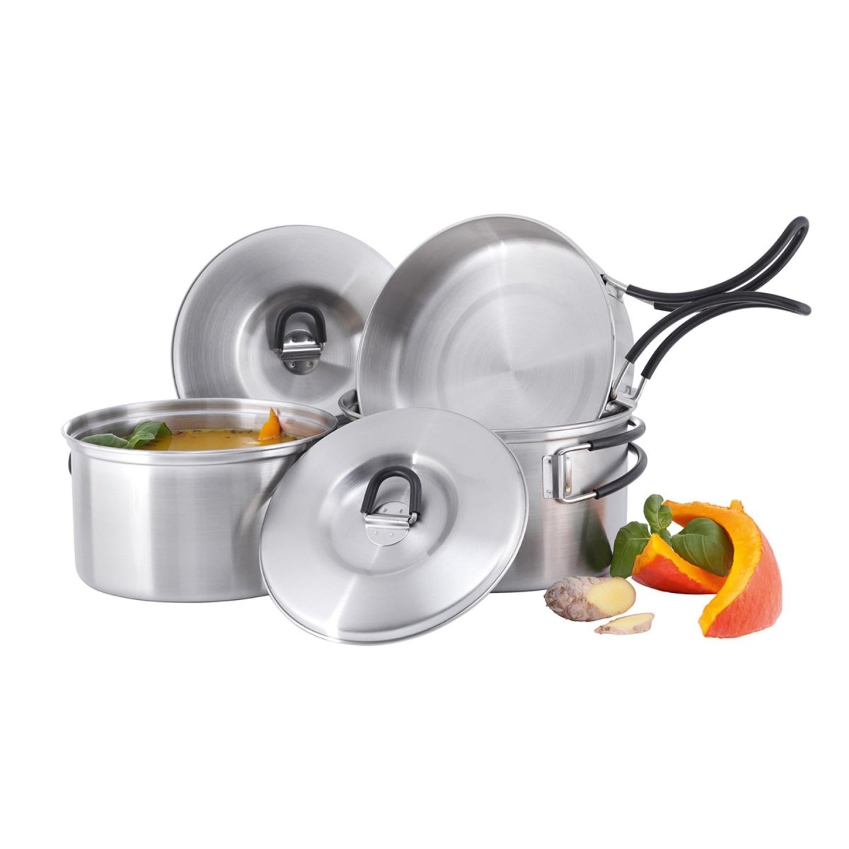 Stainless steel camping cook set Tatonka durable outdoor fire - GoMilitar